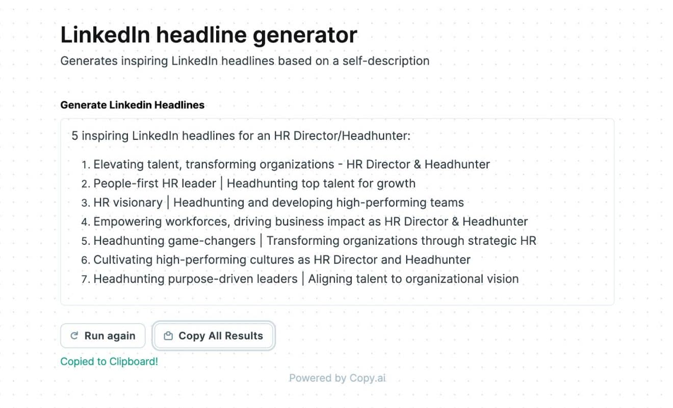 LinkedIn AI tools for Profile, Messaging and Job Listings