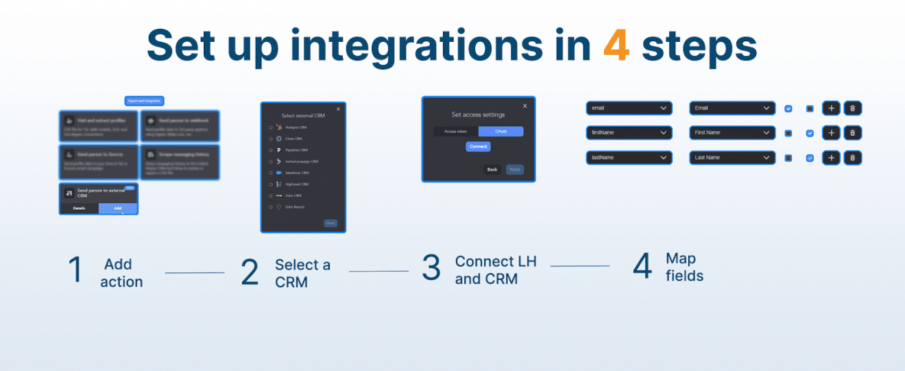 Simple LinkedIn Integration with your CRM via Linked Helper