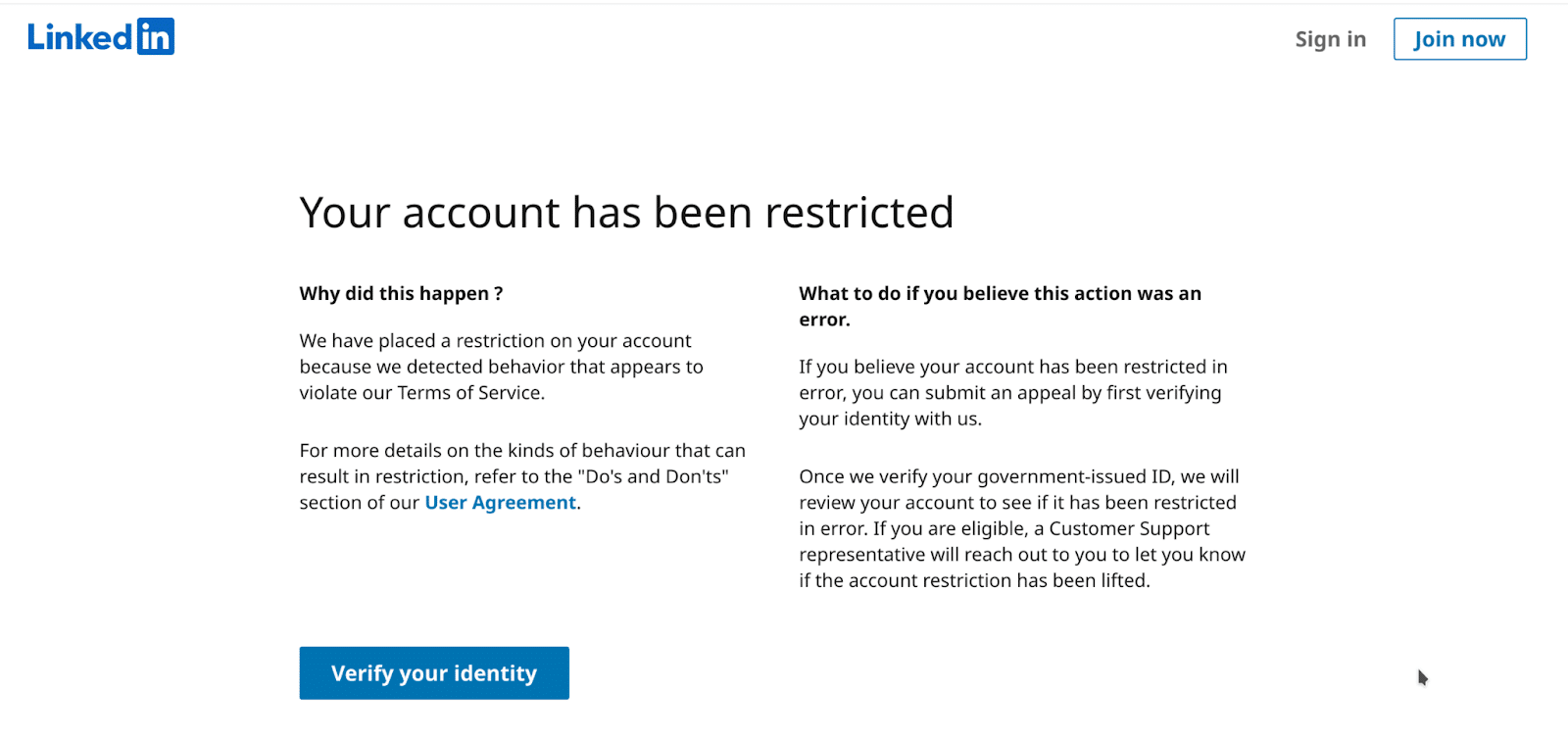 Linkedin Access To Your Account Has Been Temporarily Restricted